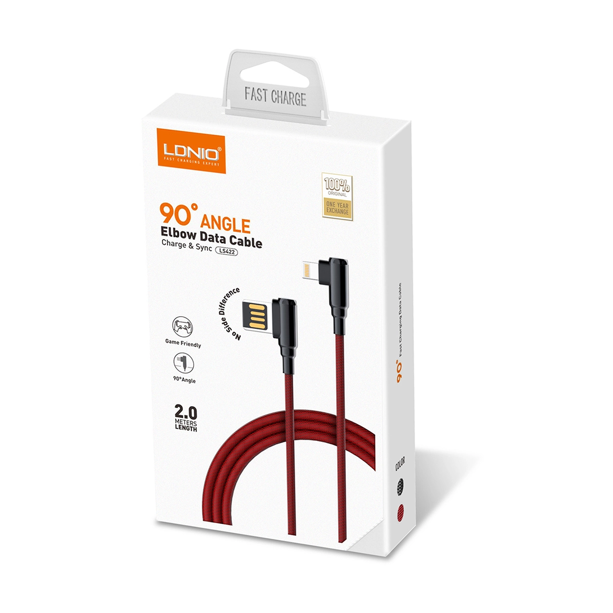 Cable USB-C 2MT 90° Enmallado LDNIO LS422-C: ¡Carga Rápida y ...